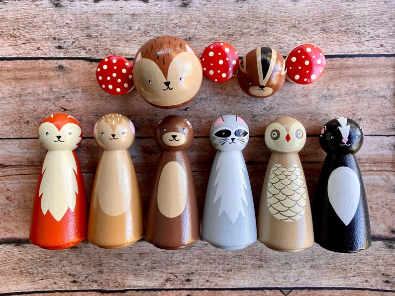 Peg Doll Woodland Animals | Etsy