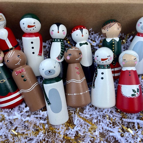 Nutcracker Peg Doll Set - Etsy