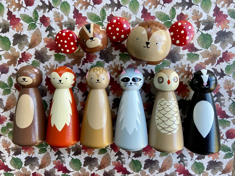 Peg Doll Woodland Animals | Etsy