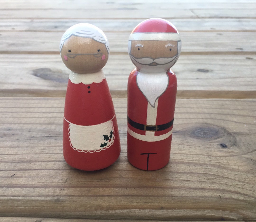 Peg Doll Santa and Mrs. Claus - Etsy