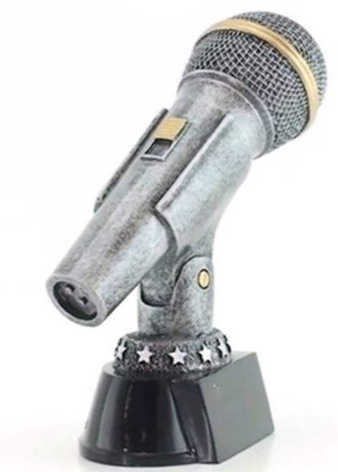 Silver Microphone Trophy | Engraved Silver Mic Award for Emcee ...