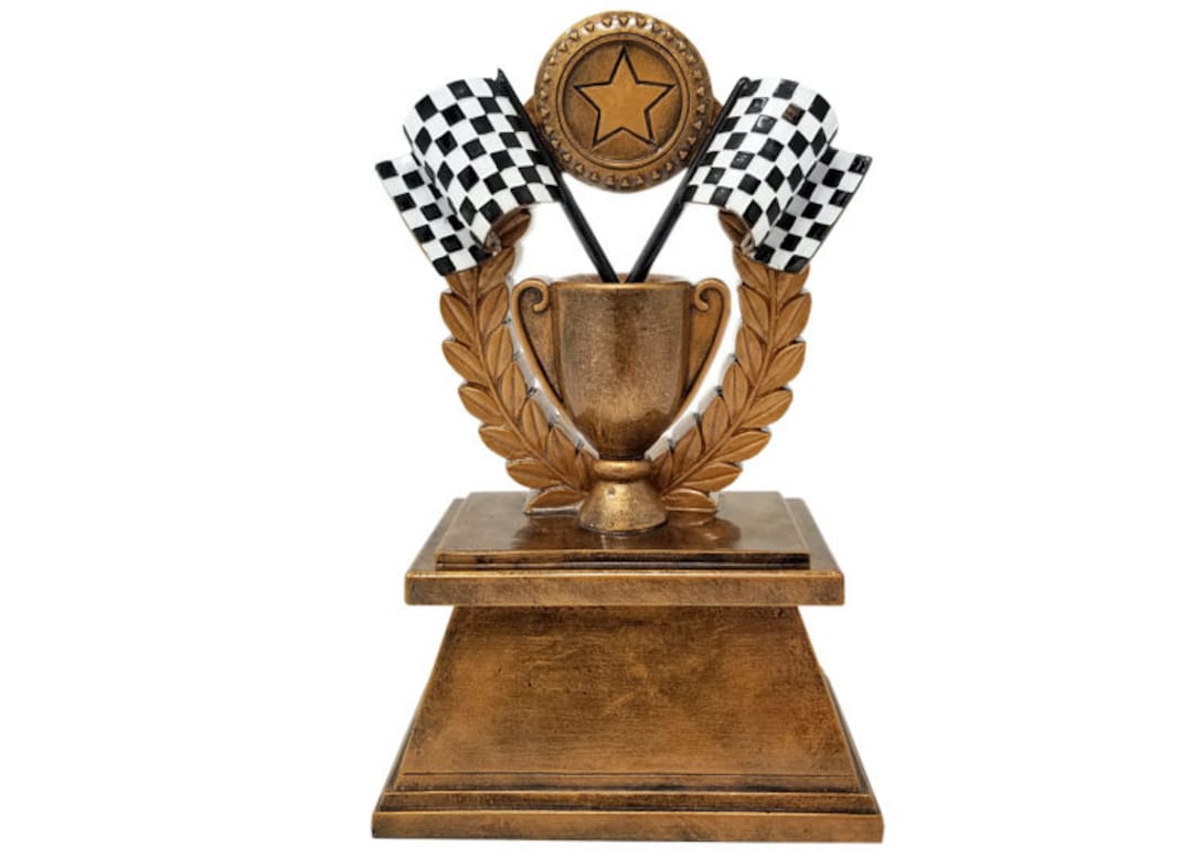Racing Checkered Flag Trophy - Racing Award by DECADE AWARDS - Etsy