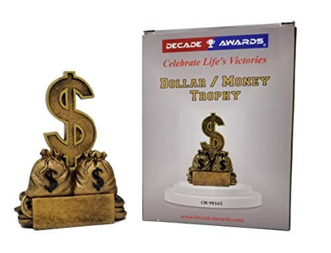 Dollar Sign Trophy Sales or Fundraising Award by DECADE | Etsy