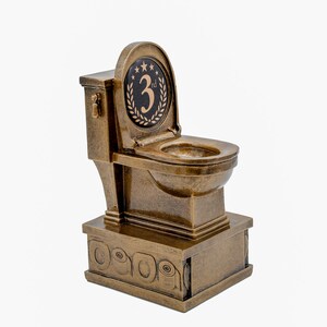 Toilet Bowl Third Place Trophy Engraved Action Pedestal 3rd Place Award ...