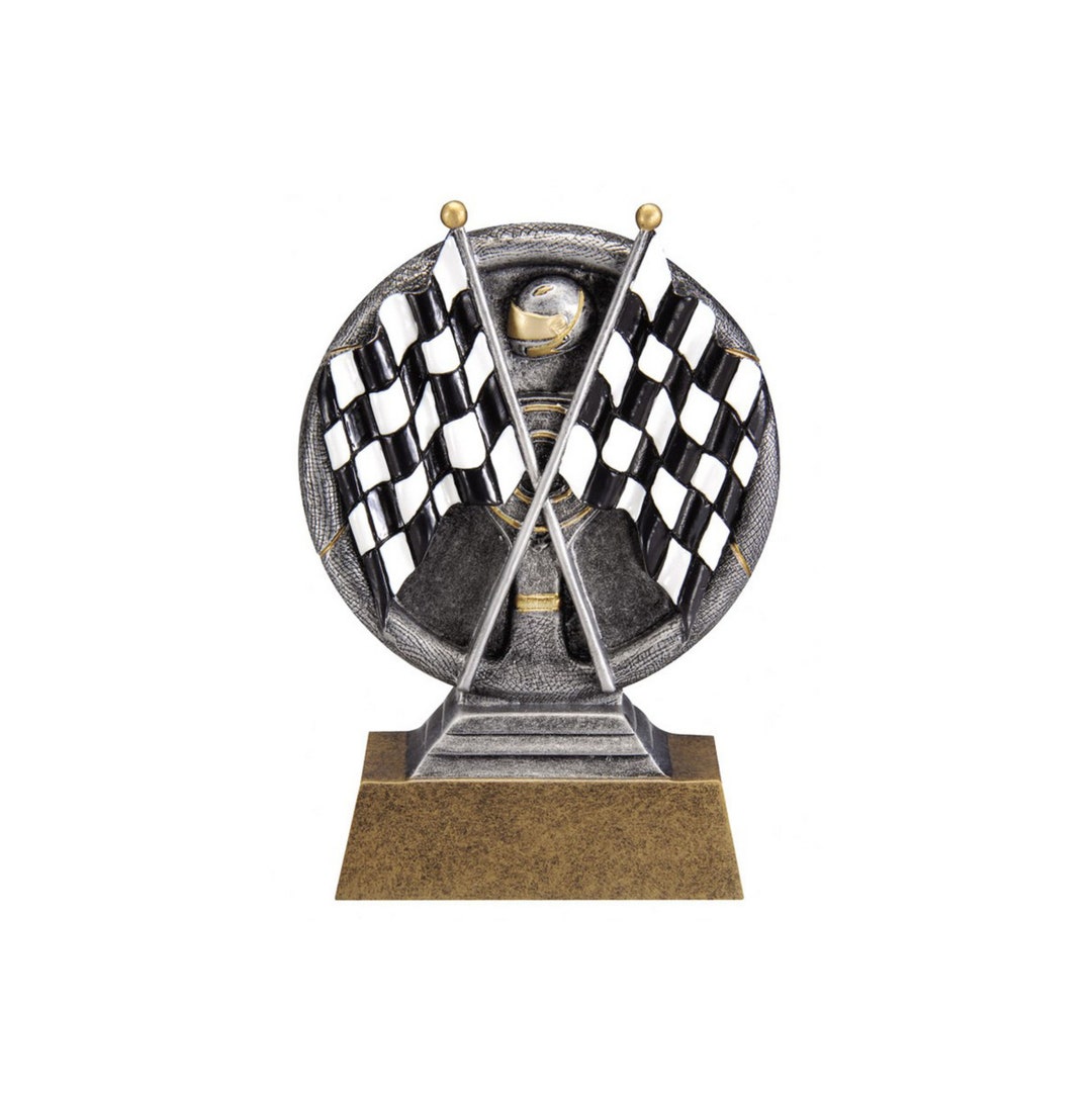 Racing Flags Motion Extreme 3D Trophy | Engraved Checkered Flags Award ...