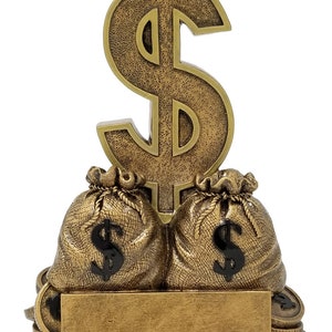 Dollar Sign Trophy - Engraved Sales or Fundraising Award - Etsy