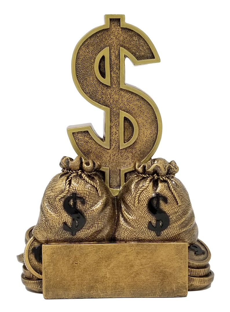 Dollar Sign Trophy Sales or Fundraising Award by DECADE | Etsy