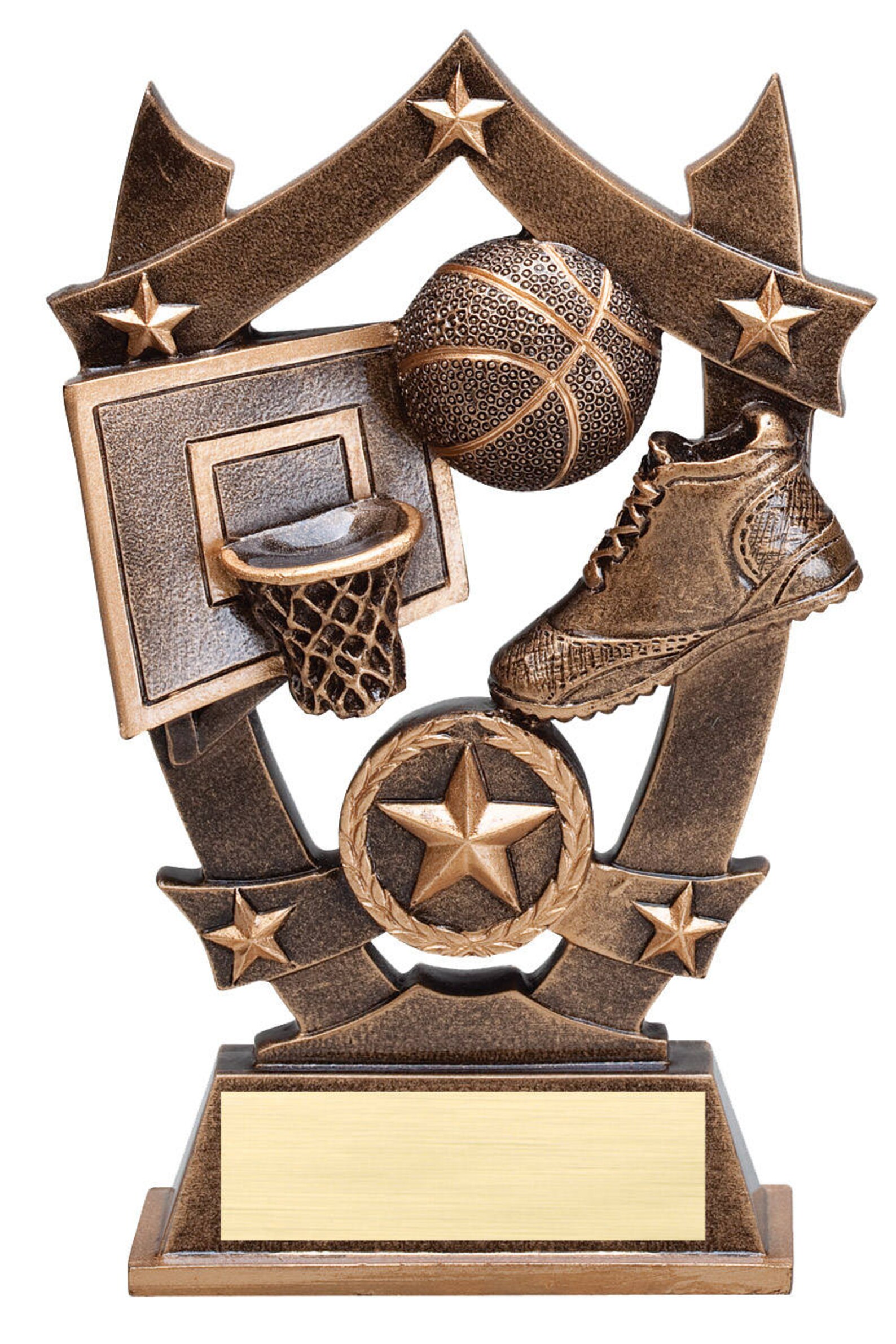 Basketball 3D Gold Sport Stars Award | Engraved Basketball Trophy - 6. ...