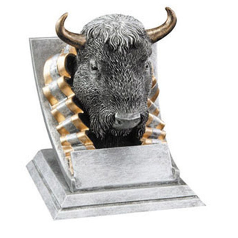 Buffalo School Mascot Trophy Engraved Silver & Gold Bison - Etsy