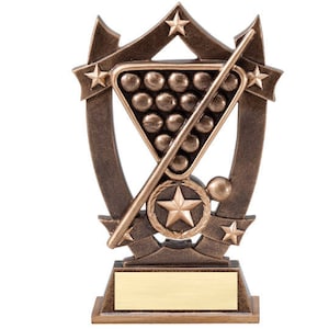 Billiards 3D Gold Sports Stars Award | Engraved Pool Trophy - 6.25 ...