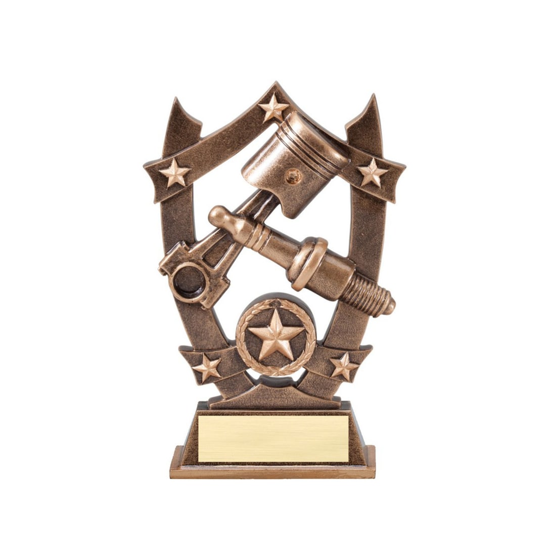 Spark Plug 3D Gold Sports Stars Award | Engraved Star Mechanic Trophy ...