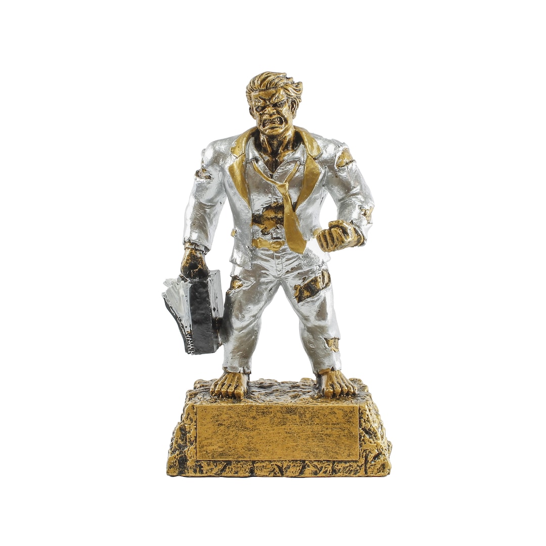 Monster Salesman Trophy | Engraved Salesperson Hulk Award | Corporate ...