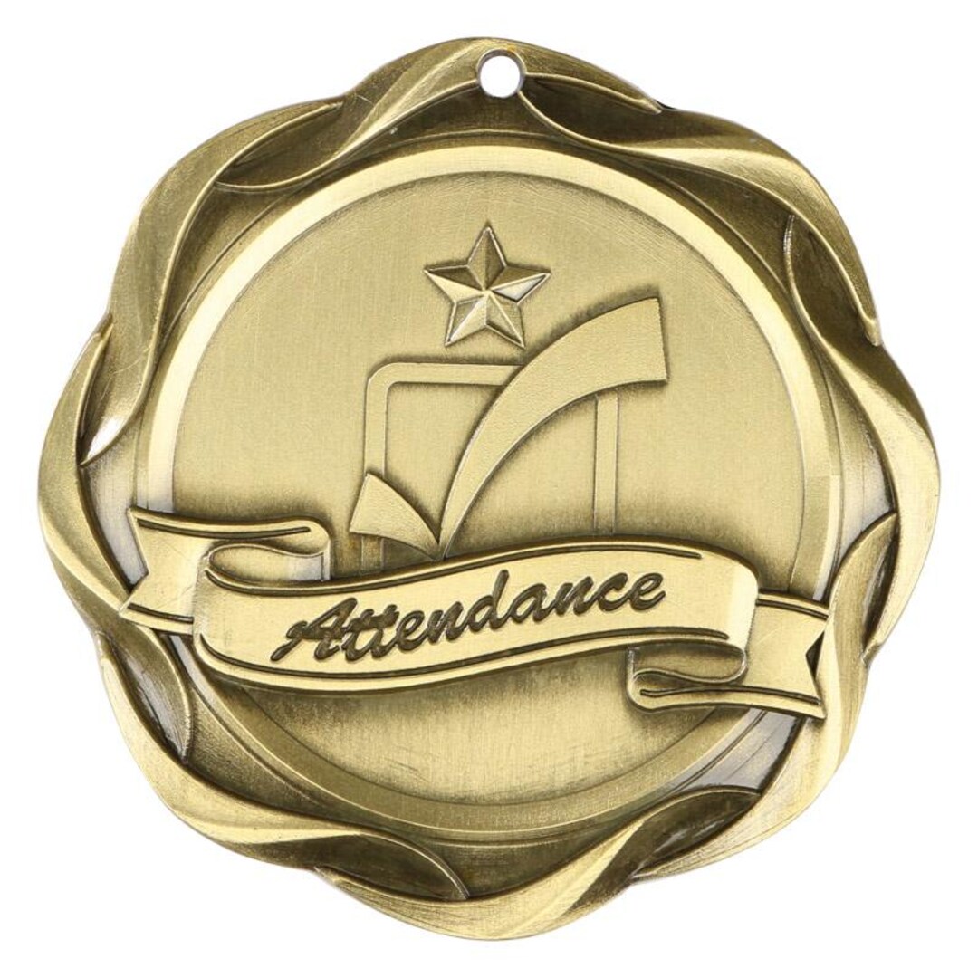 Engraved Attendance Medal With Ribbon: Gold, Fusion Style – 3 Inch - Etsy