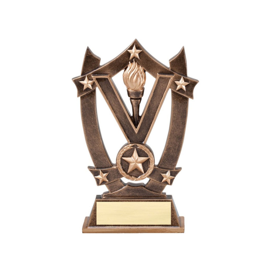Victory 3D Gold Sports Stars Award | Engraved Star Victor Trophy - 6.25 ...