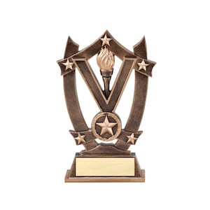 Victory 3D Gold Sports Stars Award | Engraved Star Victor Trophy - 6.25 ...