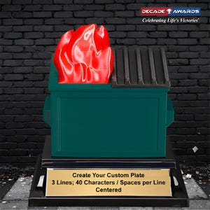 Dumpster Fire Trophy - Engraved Epic Failure Award 4.5 Inch - Etsy