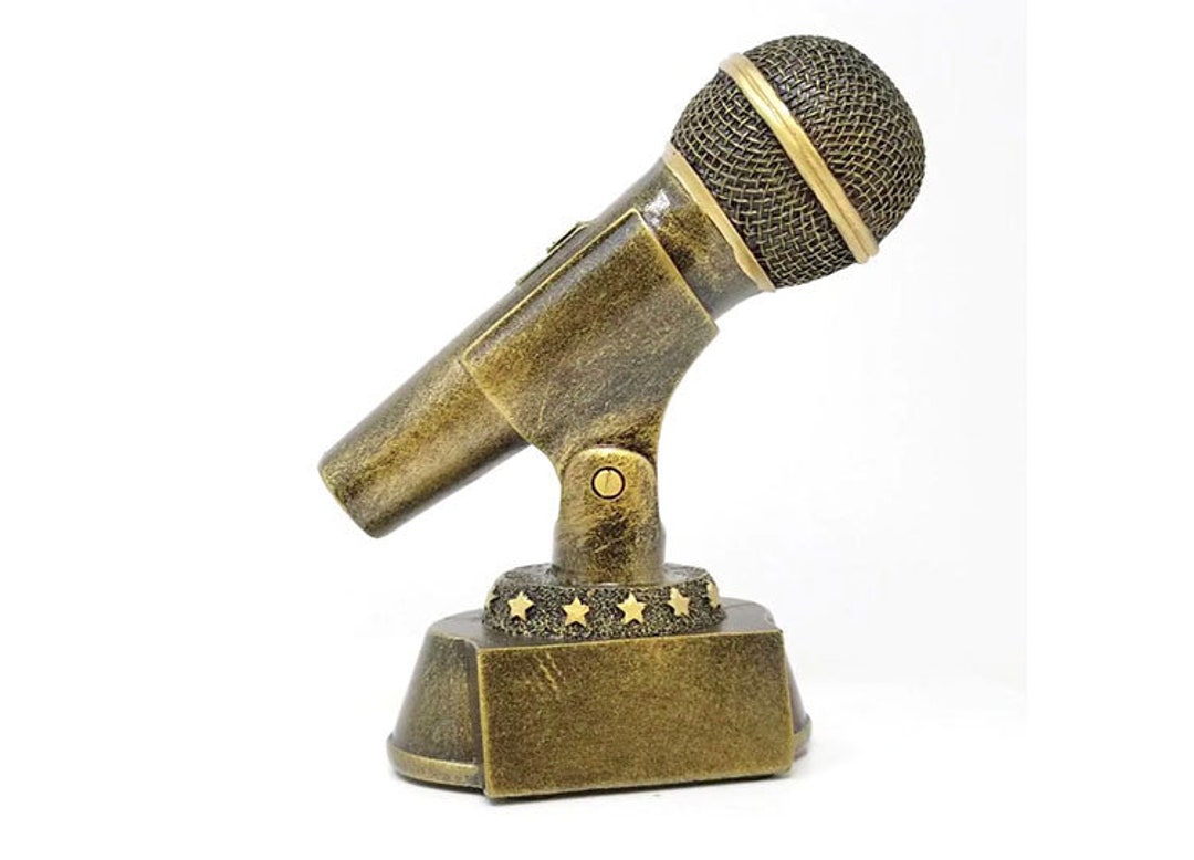 Gold Microphone Trophy | Engraved Gold Mic Award - 6" Tall - Etsy