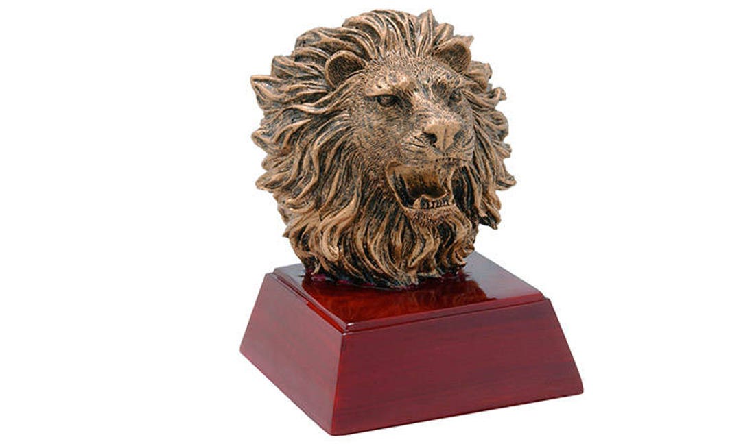 Lion rugged Mascot Trophy Engraved Lion Award 4 Tall - Etsy