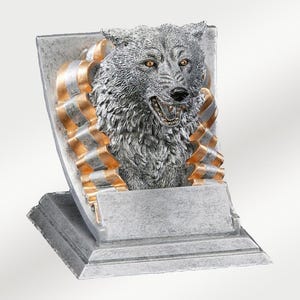 Wolf Trophy | Engraved Wolf Mascot Award by DECADE AWARDS - Etsy