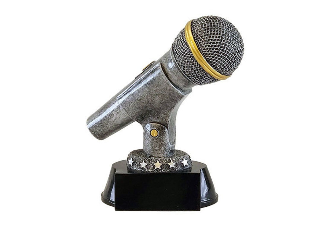 Silver Microphone Trophy | Engraved Silver Mic Award for Emcee ...