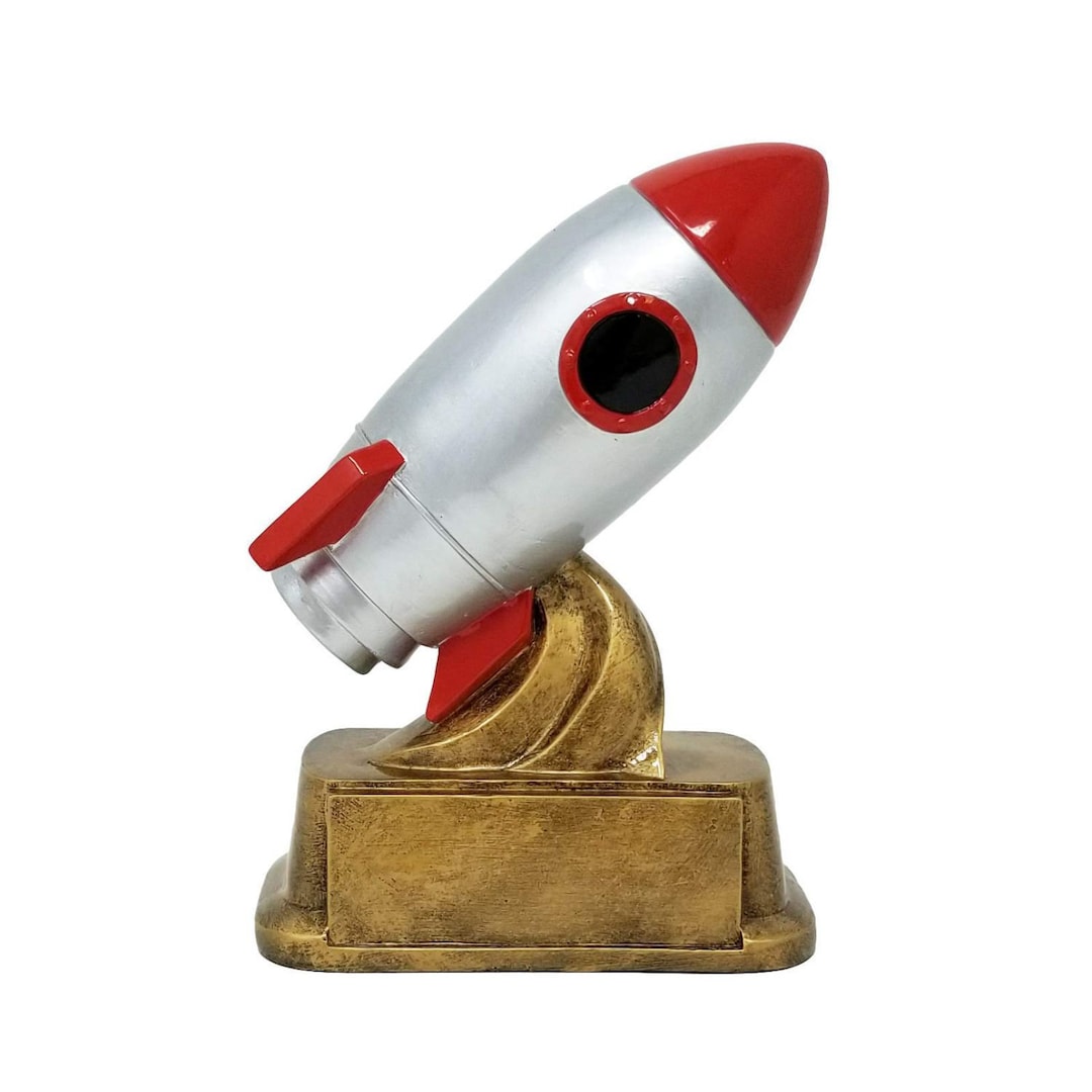 Rocketship Trophy - Classic Spacecraft Award - by DECADE AWARDS - Etsy