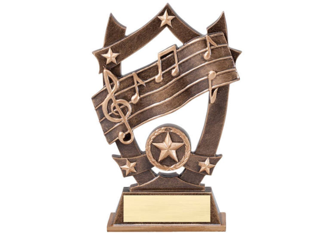 Music 3D Gold Stars Voice Award | Engraved Singing Trophy - 6.25" Tall ...