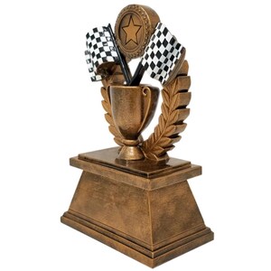 Racing Checkered Flag Trophy - Racing Award by DECADE AWARDS - Etsy