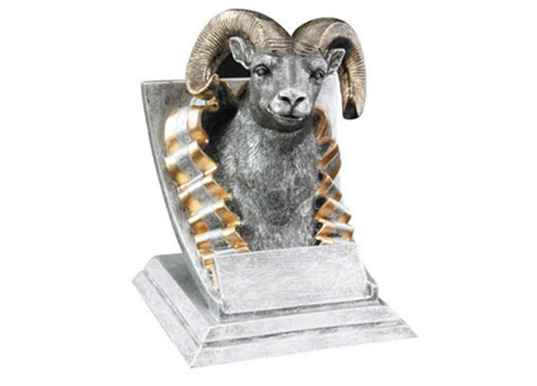 Ram School Mascot Trophy Silver & Gold Rams Award by DECADE AWARDS - Etsy