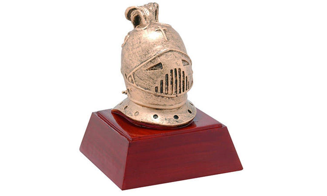Knight Mascot Sculptured Trophy Engraved Knight Award 4 Tall - Etsy