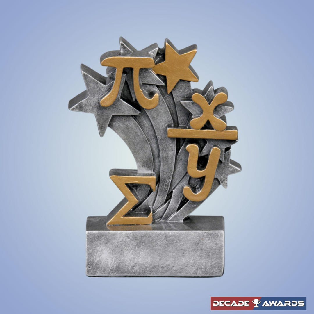 Math Trophy, Star Blast | Engraved Math Award - 4.75 Inch Tall - Etsy