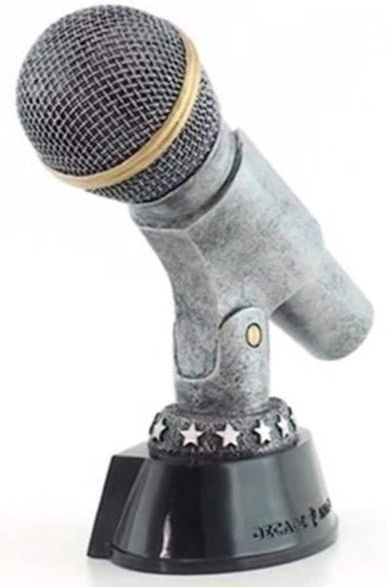 Silver Microphone Trophy | Engraved Silver Mic Award for Emcee ...