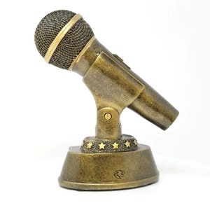 Gold Microphone Trophy | Engraved Gold Mic Award - 6" Tall - Etsy