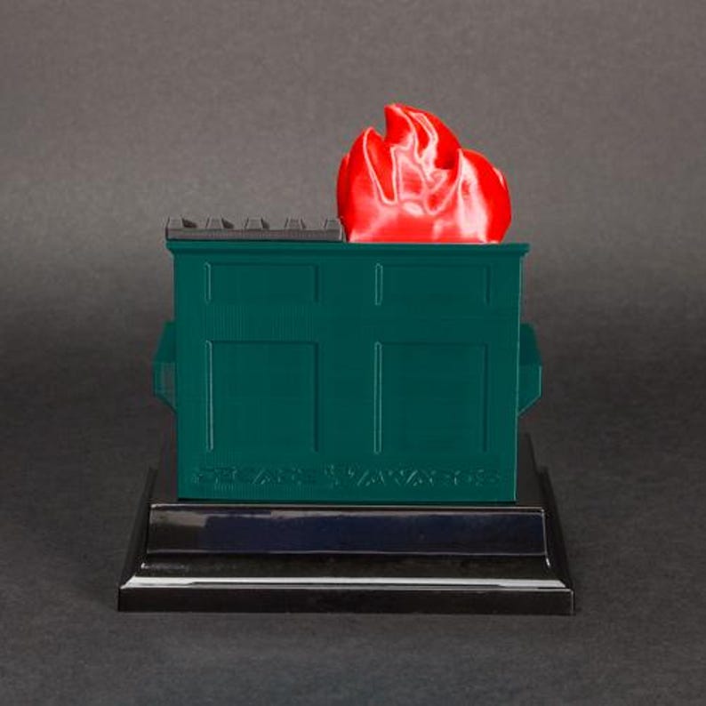 Dumpster Fire Trophy - Engraved Epic Failure Award 4.5 Inch - Etsy