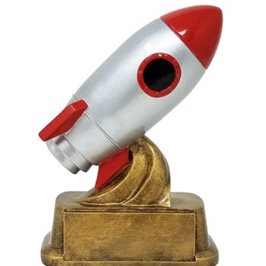 Rocketship Trophy - Classic Spacecraft Award - by DECADE AWARDS - Etsy