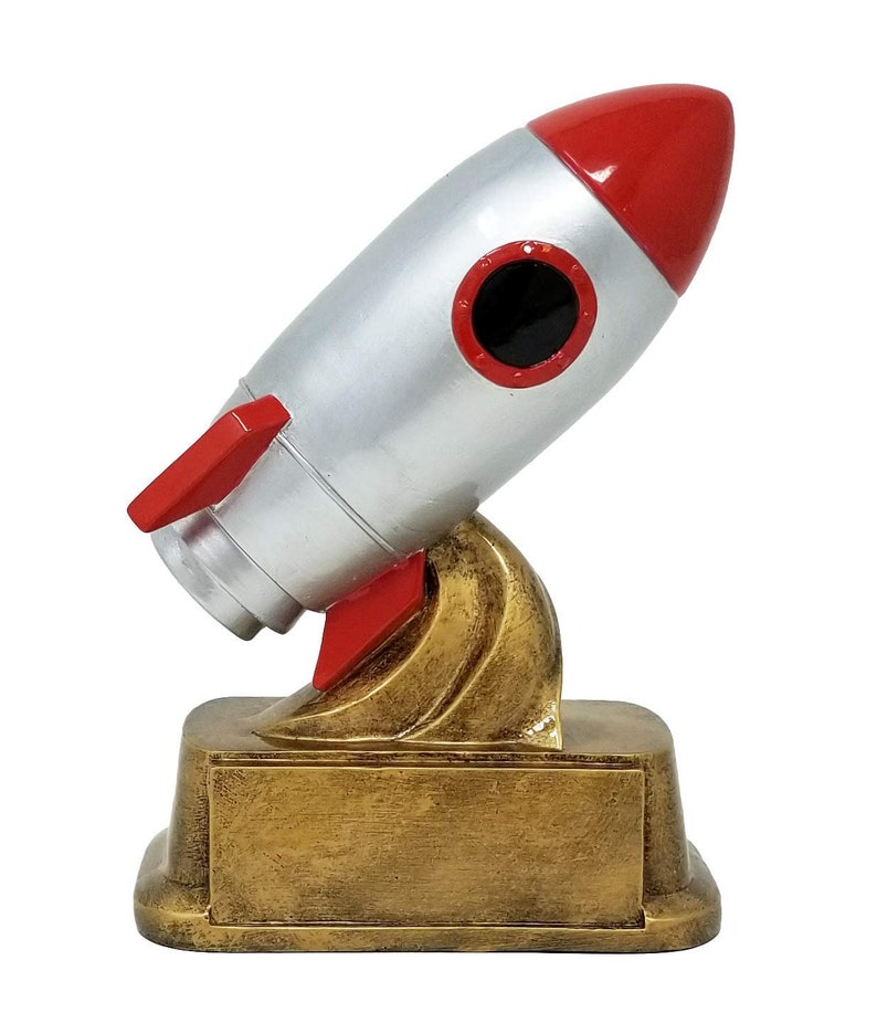 Rocketship Trophy - Classic Spacecraft Award - by DECADE AWARDS - Etsy