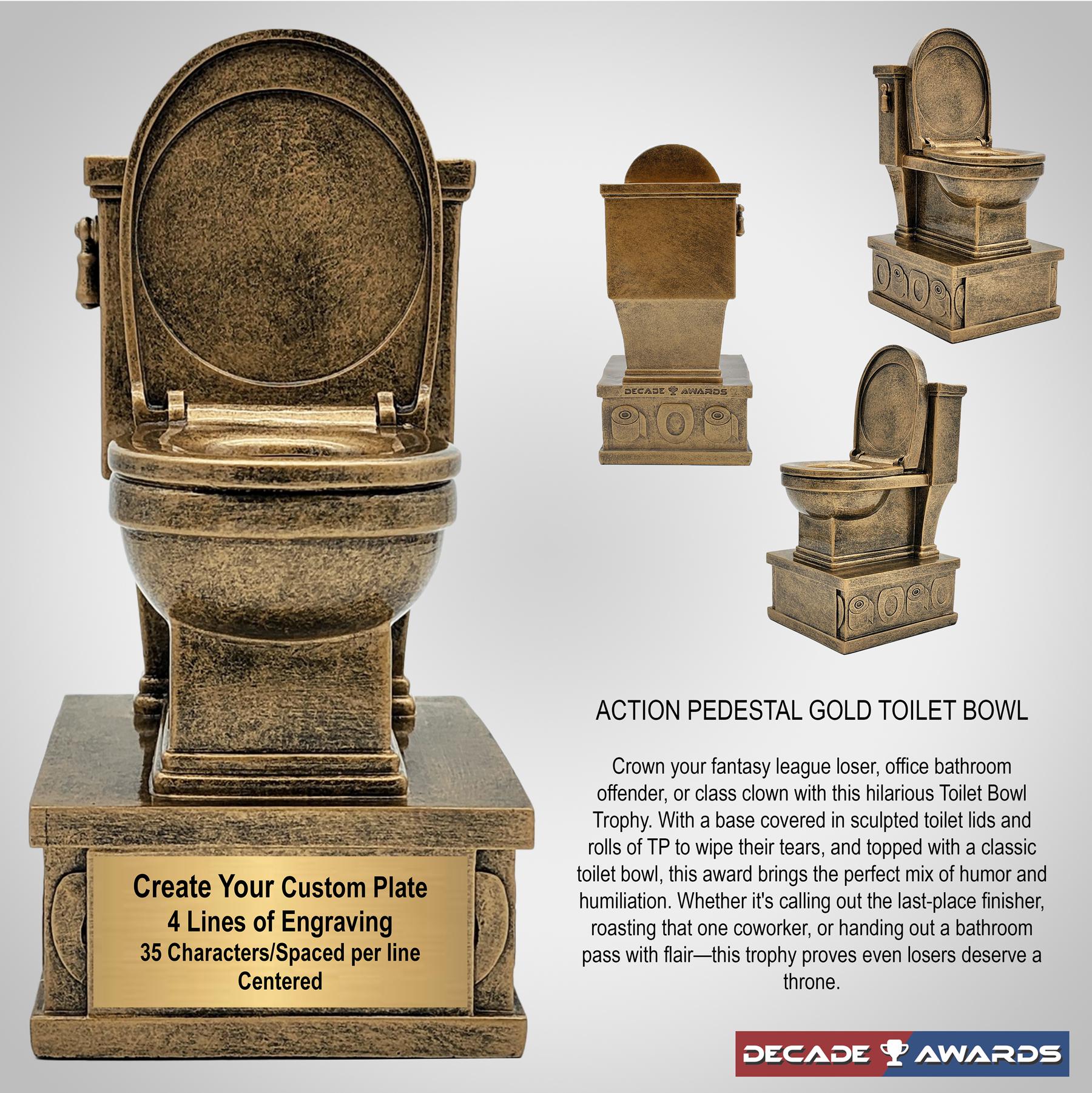 Personalized Last Place Toilet Trophy | Engraved Action Pedestal Toilet ...