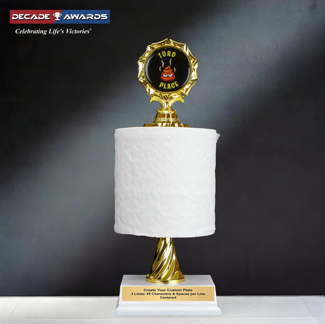 Engraved Turd Place Trophy | Personalized Award of Shame – 12 Inch - Etsy