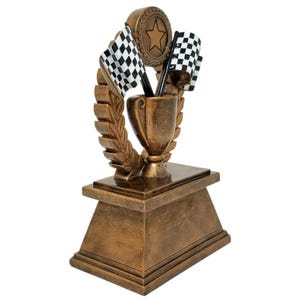 Racing Checkered Flag Trophy - Racing Award by DECADE AWARDS - Etsy