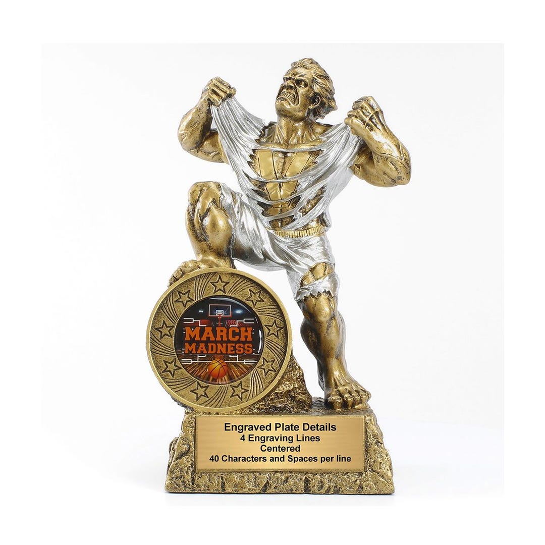 Engraved March Madness LARGE Monster Trophy - 9.5 Inch Tall - Etsy