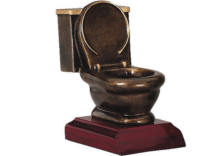 Toilet Bowl Trophy Last Place Awards by DECADE AWARDS - Etsy