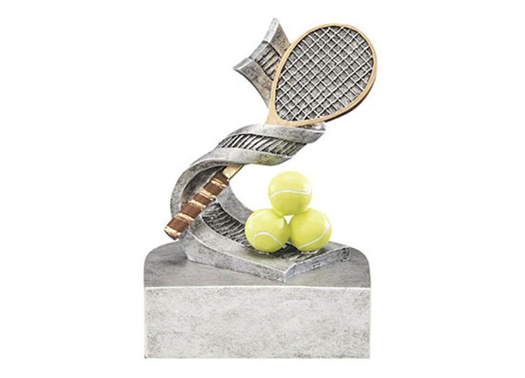 Tennis Color Tek Trophy Color Raquet and Balls Award Tennis Racket ...