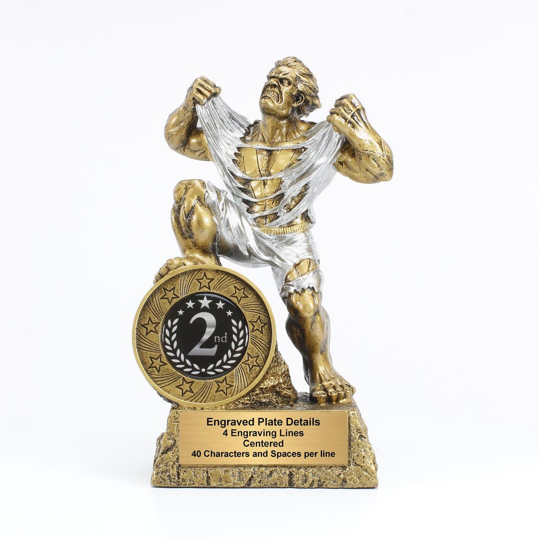 2nd Place LARGE Monster Trophy With Personalized Engraved Plate - Etsy