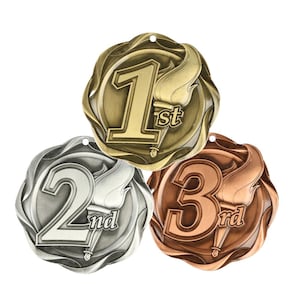 1st, 2nd, 3rd Place Medal, Fusion - Gold, Silver or Bronze | Engraved ...