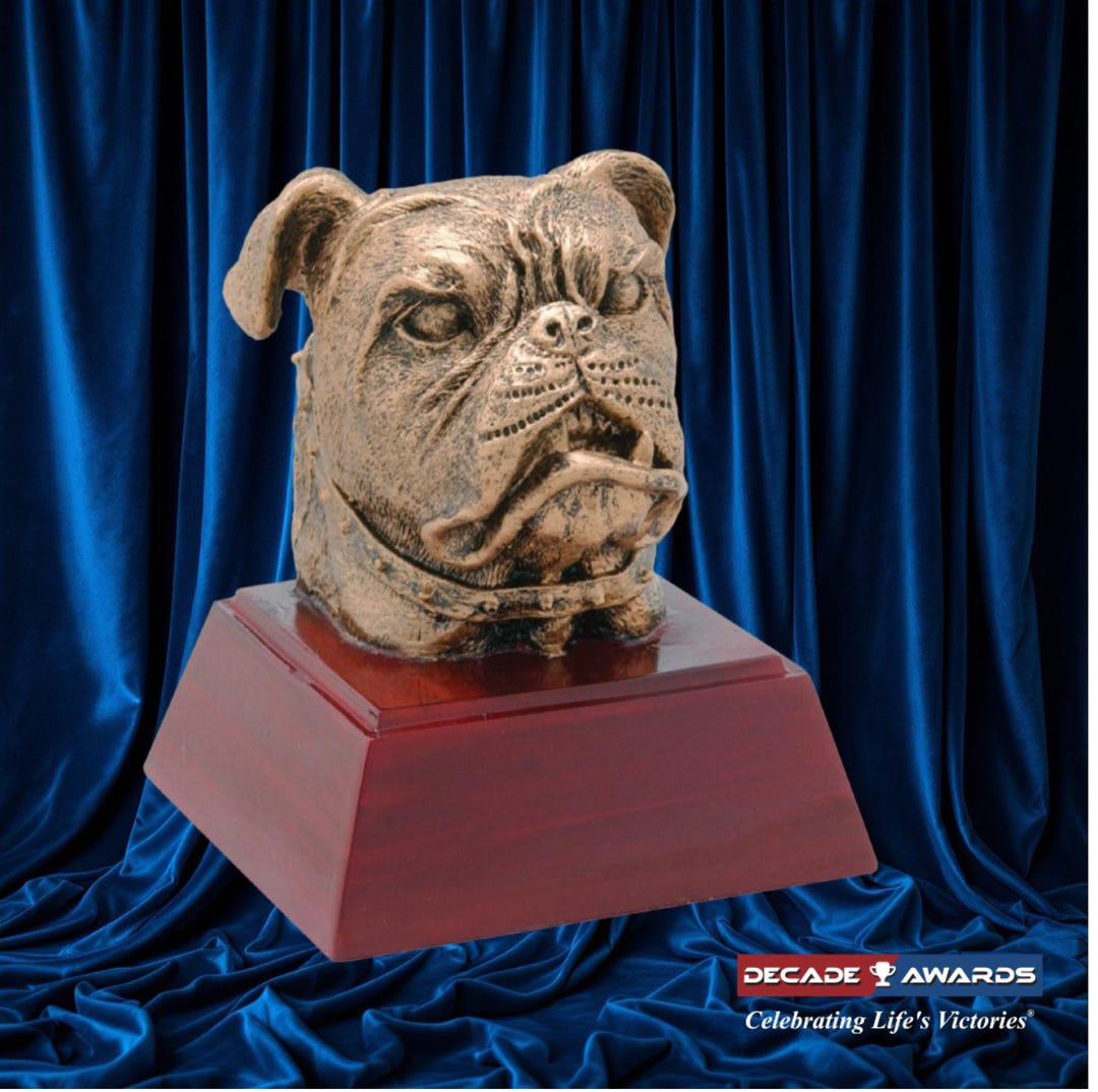Bulldog Mascot Trophy | Engraved Bulldog Award - 4 Inch Tall - Etsy