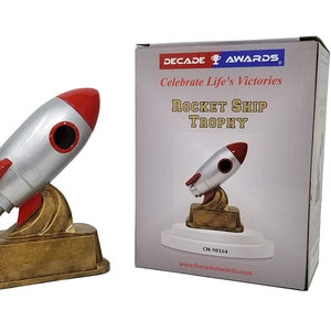 Rocketship Trophy - Classic Spacecraft Award - by DECADE AWARDS - Etsy