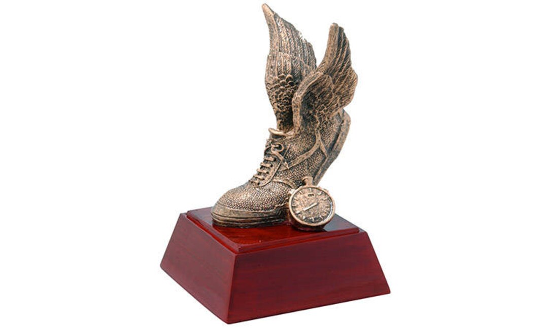Winged Shoes & Timer Track Trophy Engraved Track Award 4 Tall - Etsy