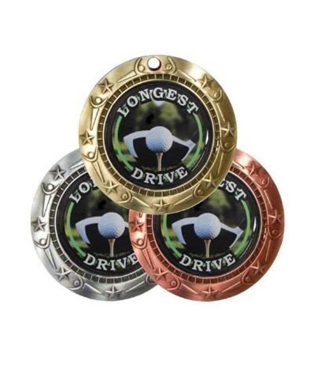 Longest Drive World Class Medal Gold, Silver or Bronze Engraved Golf ...