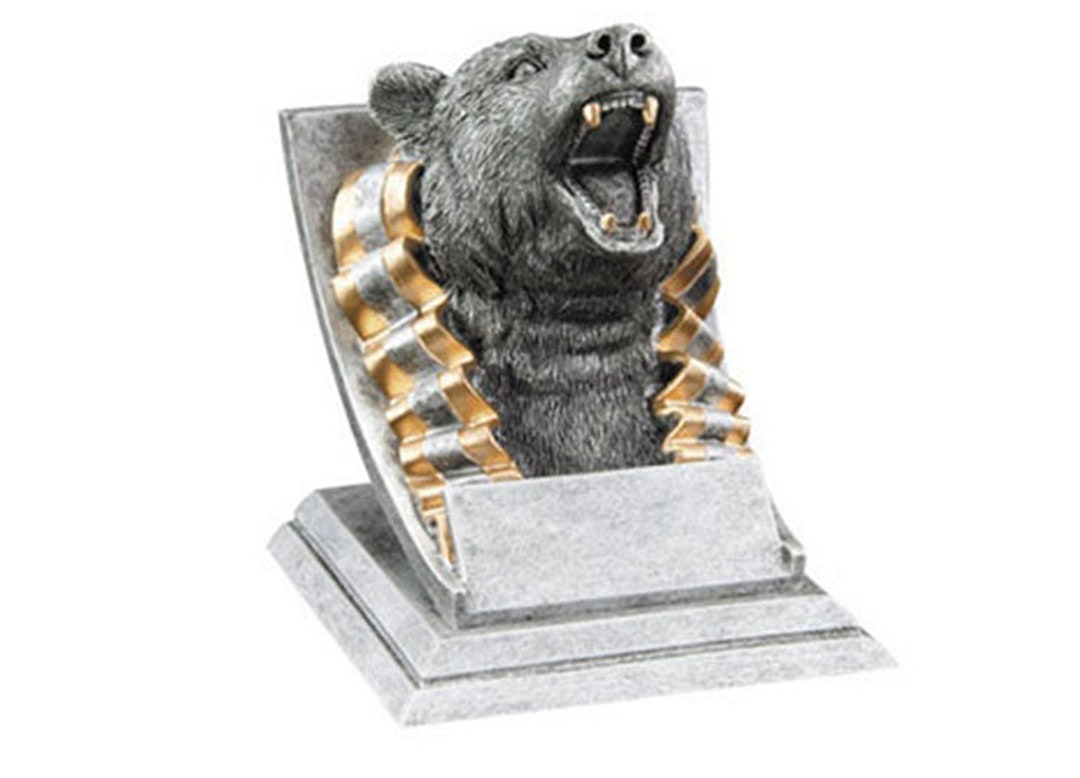 Bear School Mascot Trophy Silver & Gold Growling Bear Award by DECADE ...