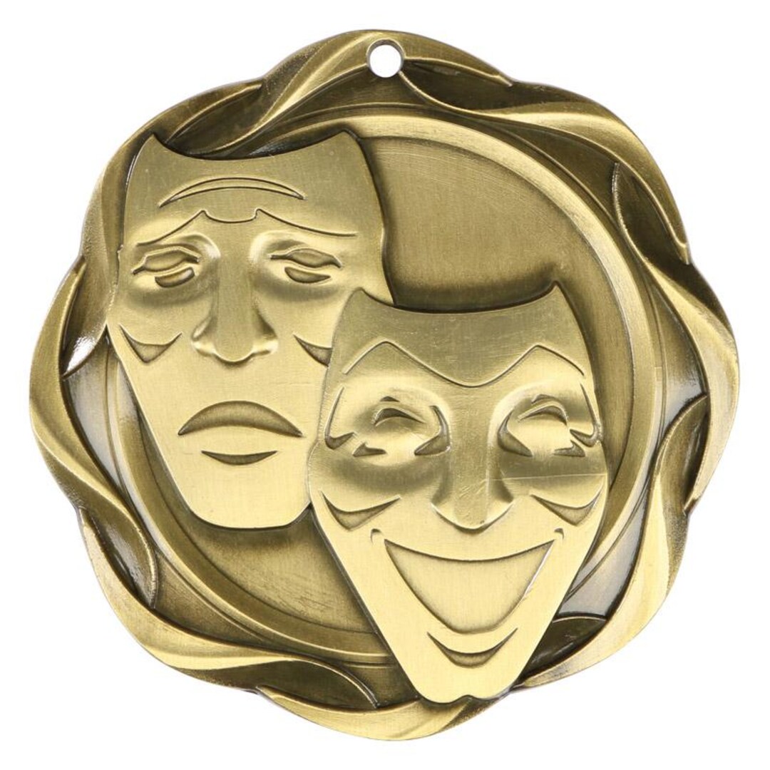 Engraved Drama Medal With Ribbon: Gold, Fusion Style – 3 Inch - Etsy