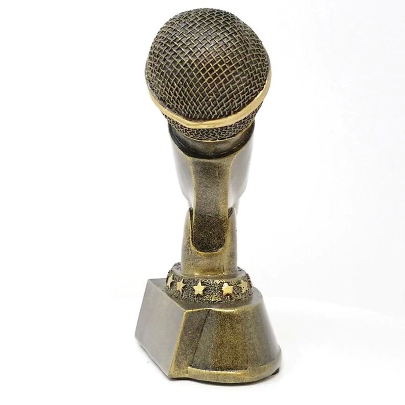 Gold Microphone Trophy | Engraved Gold Mic Award - 6" Tall - Etsy
